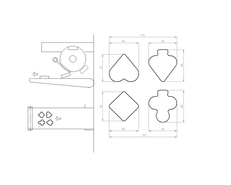 Quad Playing Cards Shapes - Vancouver Food Machinery